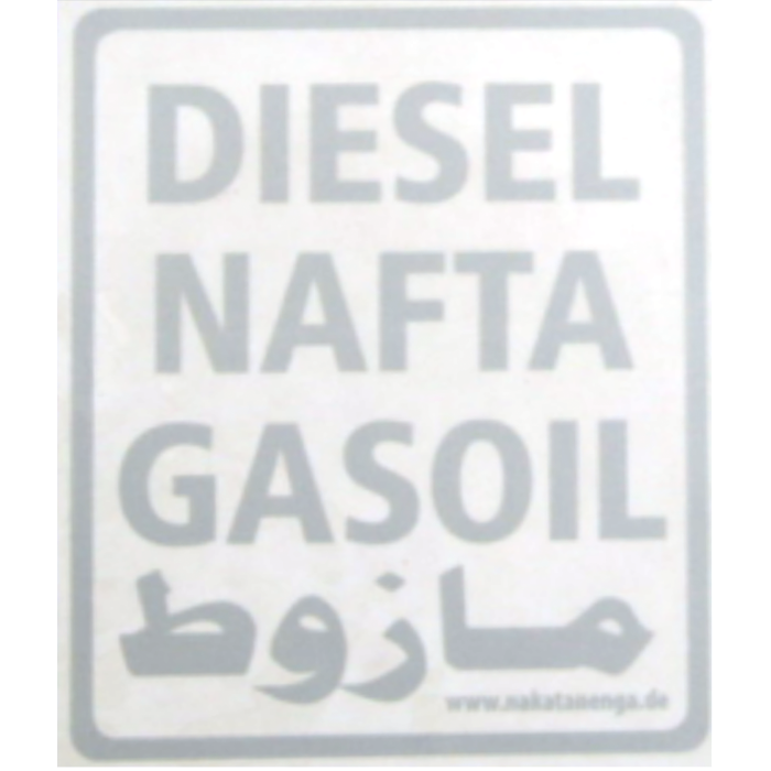 Aufkleber "Diesel, Nafta, Gasoil..." (schwarz)